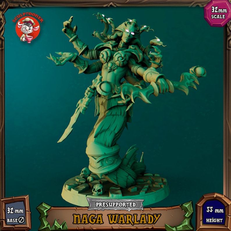 Dnd Warcraft Naga Miniatures Bundle Water Set Dungeons and Dragons Mini ...