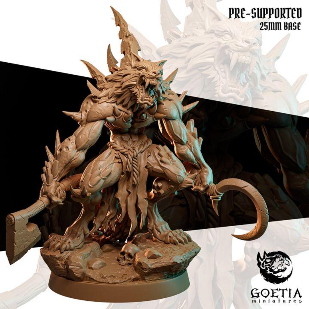 Dnd Werewolf Miniature Evil Shapeshift Mini Dnd Trench Crusade War Wolf ...