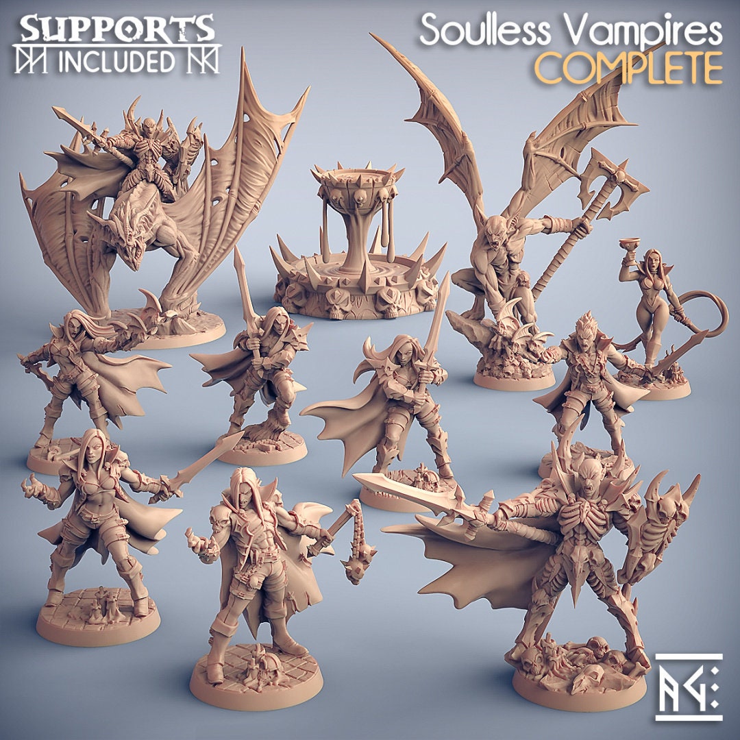 Dnd Vampire Miniature Bundle, Undead Enemy Model Pack Dungeons and ...