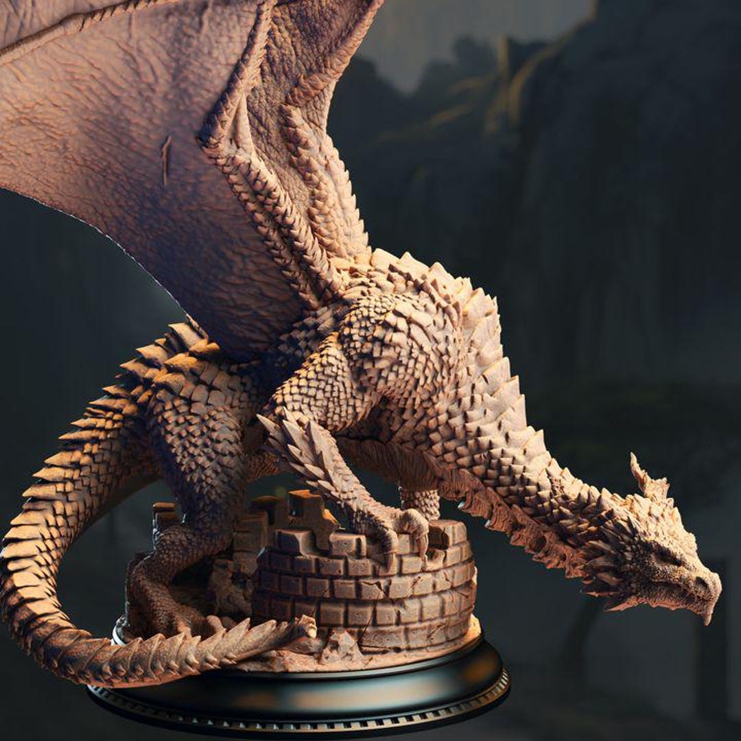 Dnd Black Dragon Miniature Dnd Huge Enemy Mini for Dungeons and Dragons ...