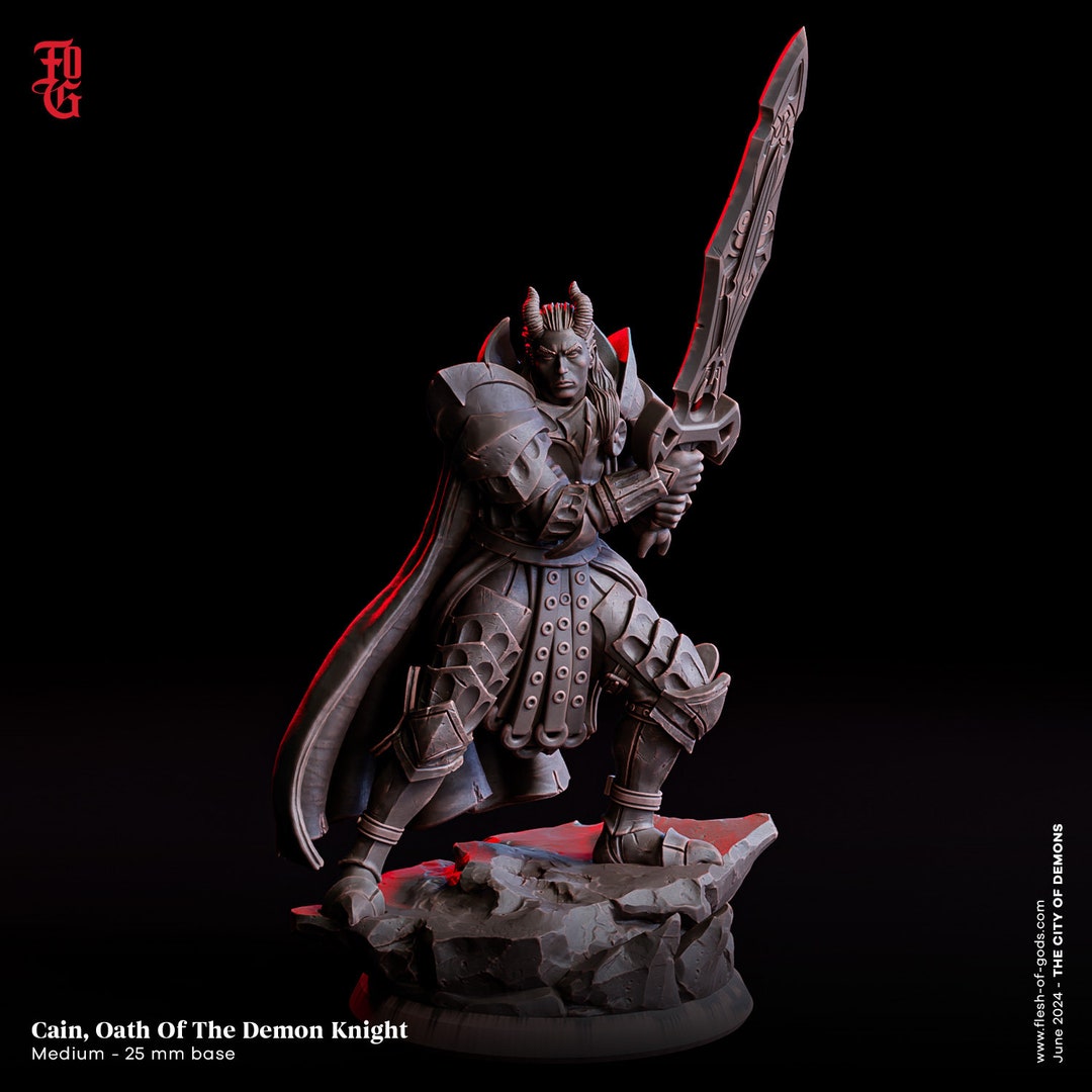 Dnd Tiefling Paladin Miniature for D&D Fighter Hero Character for ...