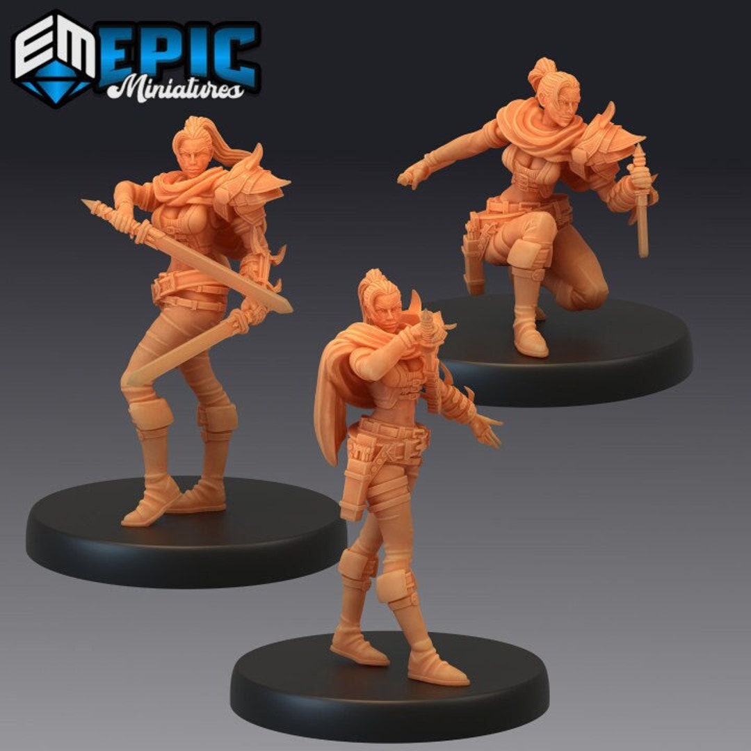Dnd Elf Thief Rogue Miniature Bundle for Dungeon Quest Set Dungeons and ...