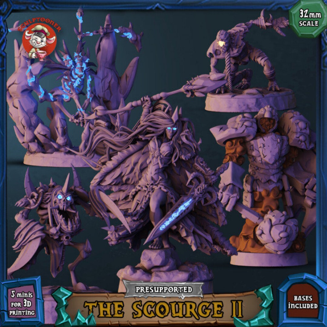 Dnd Warcraft Undead Miniatures Bundle Icecrown Set Dungeons and Dragons ...