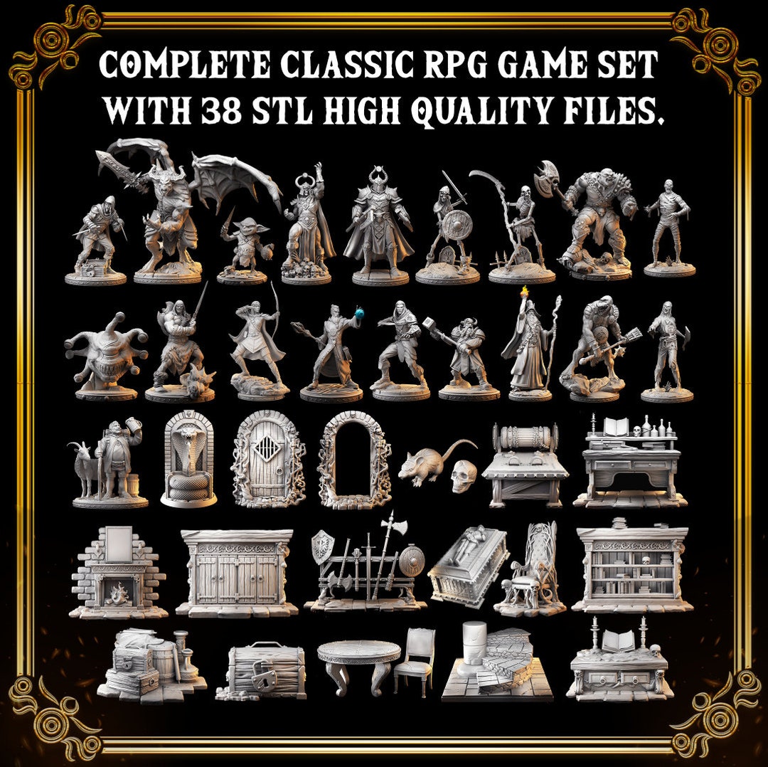 Dnd Character and Enemy Miniatures Pack, Starter Campaign Model Bundle ...