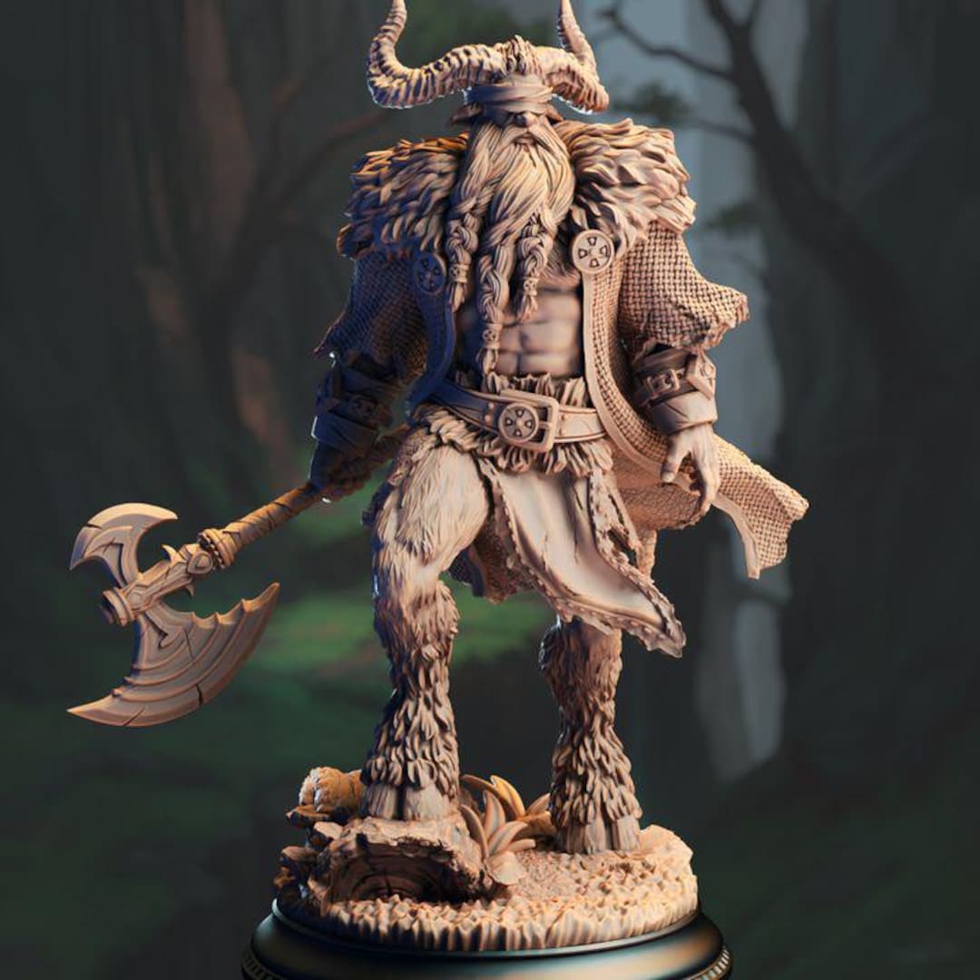 Dnd Satyr Barbarian Viking Miniature for D&D Hero Character for ...