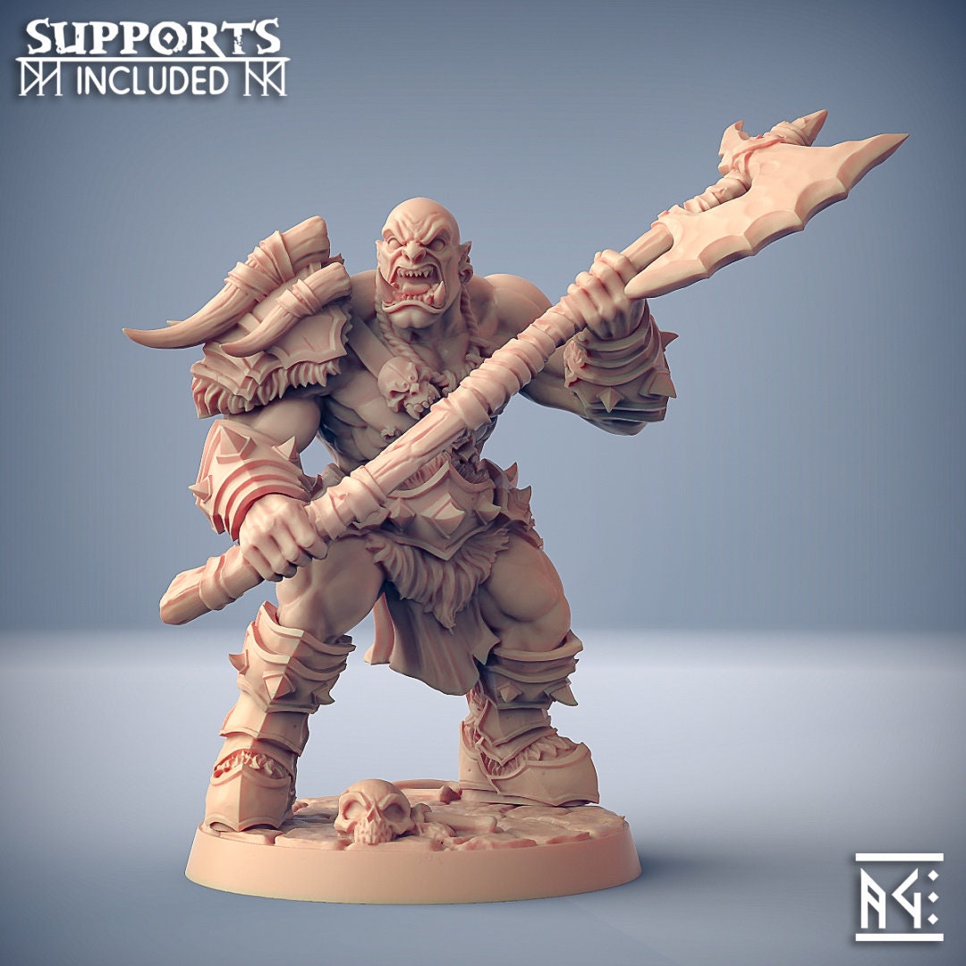 Dnd Orc Barbarian Miniatures Bundle Orc Warband Mini for Dungeons and ...