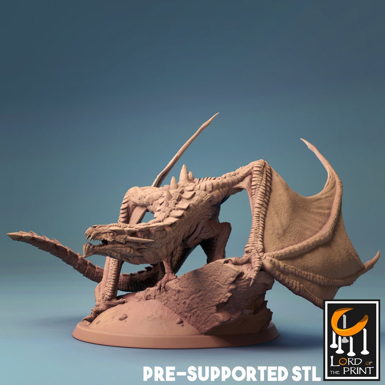 Dnd Magma Dragon Mini Boss Miniature Dnd Enemy Mini for Dungeons and ...