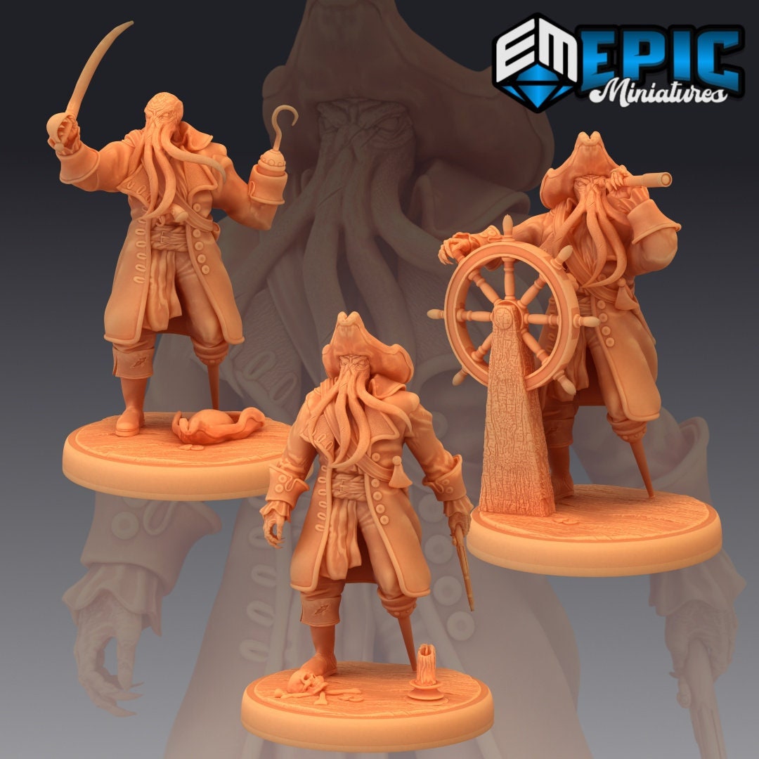 Dnd Tentacle Captain Illithid Miniature Bundle for Dungeon Quest Set ...