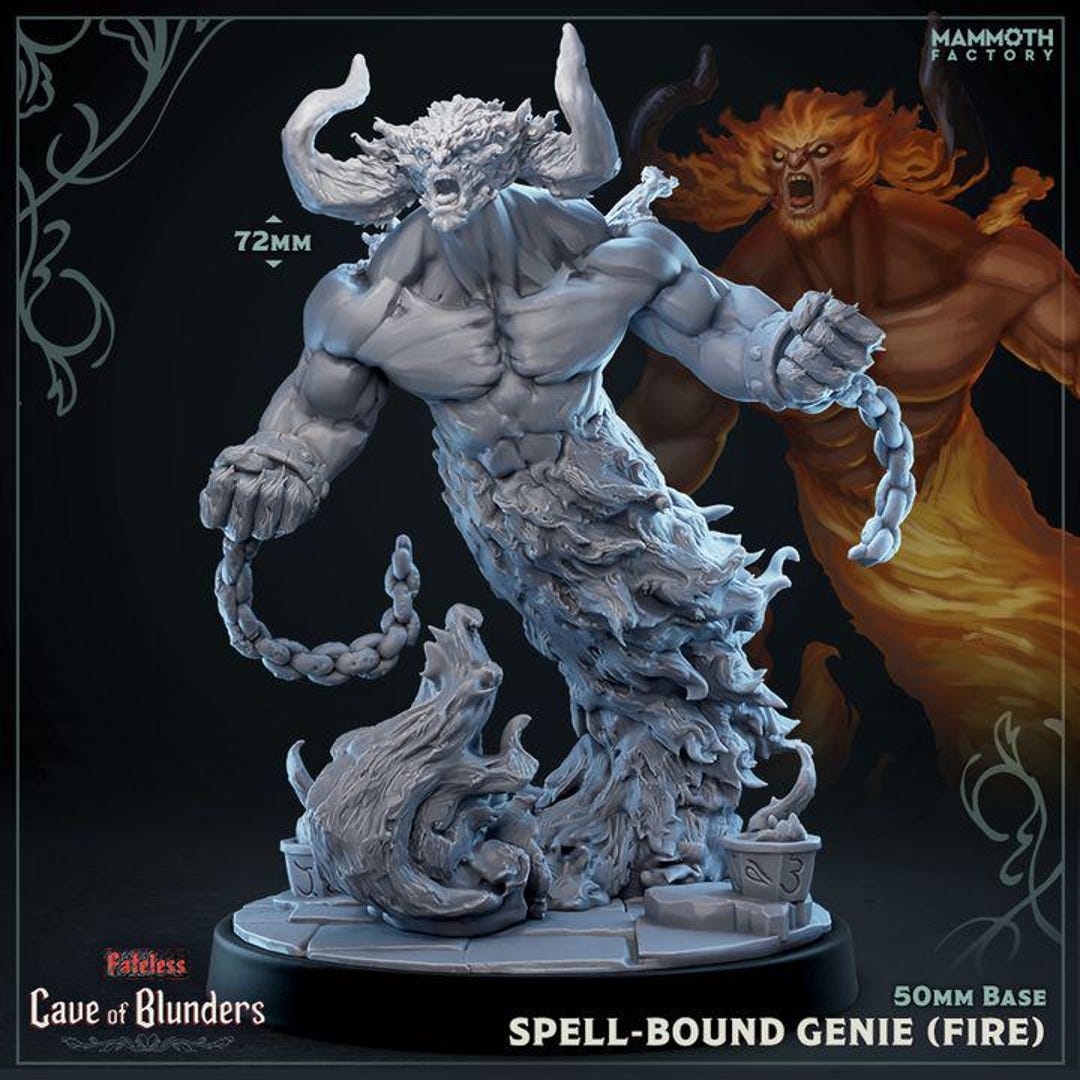 Dnd Fire Genie Miniatures Bundle Efreeti Mini for Dungeons and Dragons ...