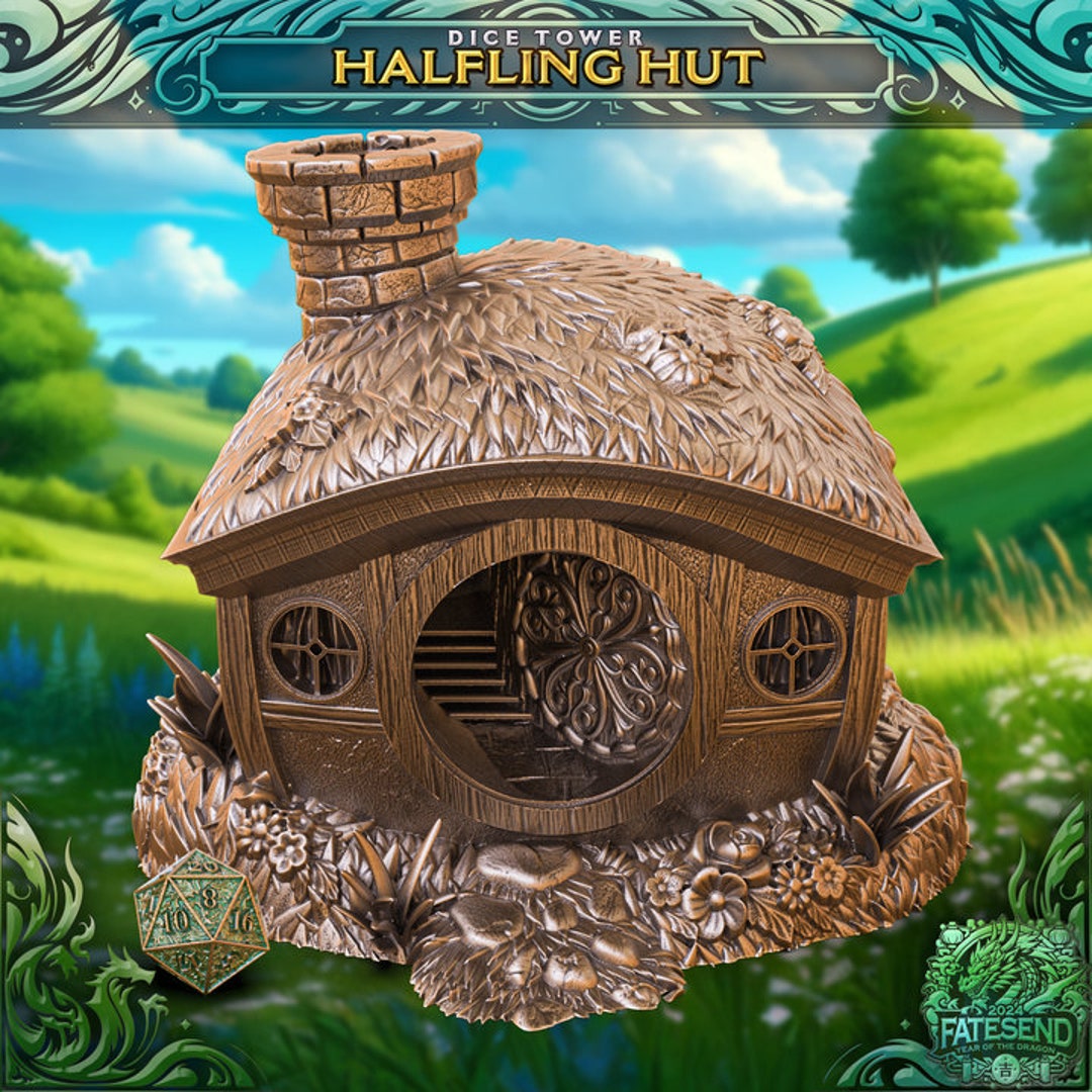 Dnd Halfling House Dice Tower Dungeons and Dragons Gift Baldur's Gate ...