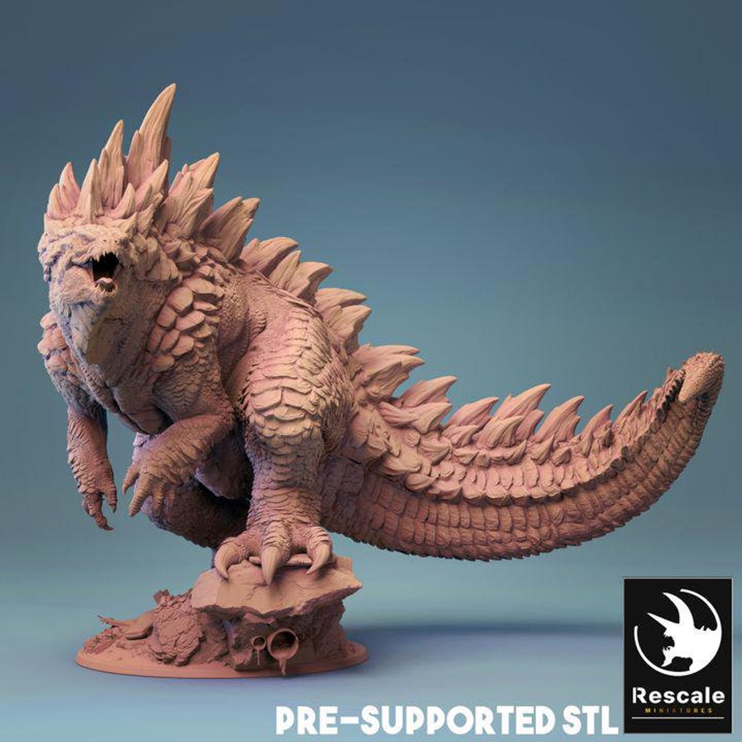 Dnd Godzilla Dragon Mini Boss Miniature Dnd Enemy Mini for Dungeons and ...