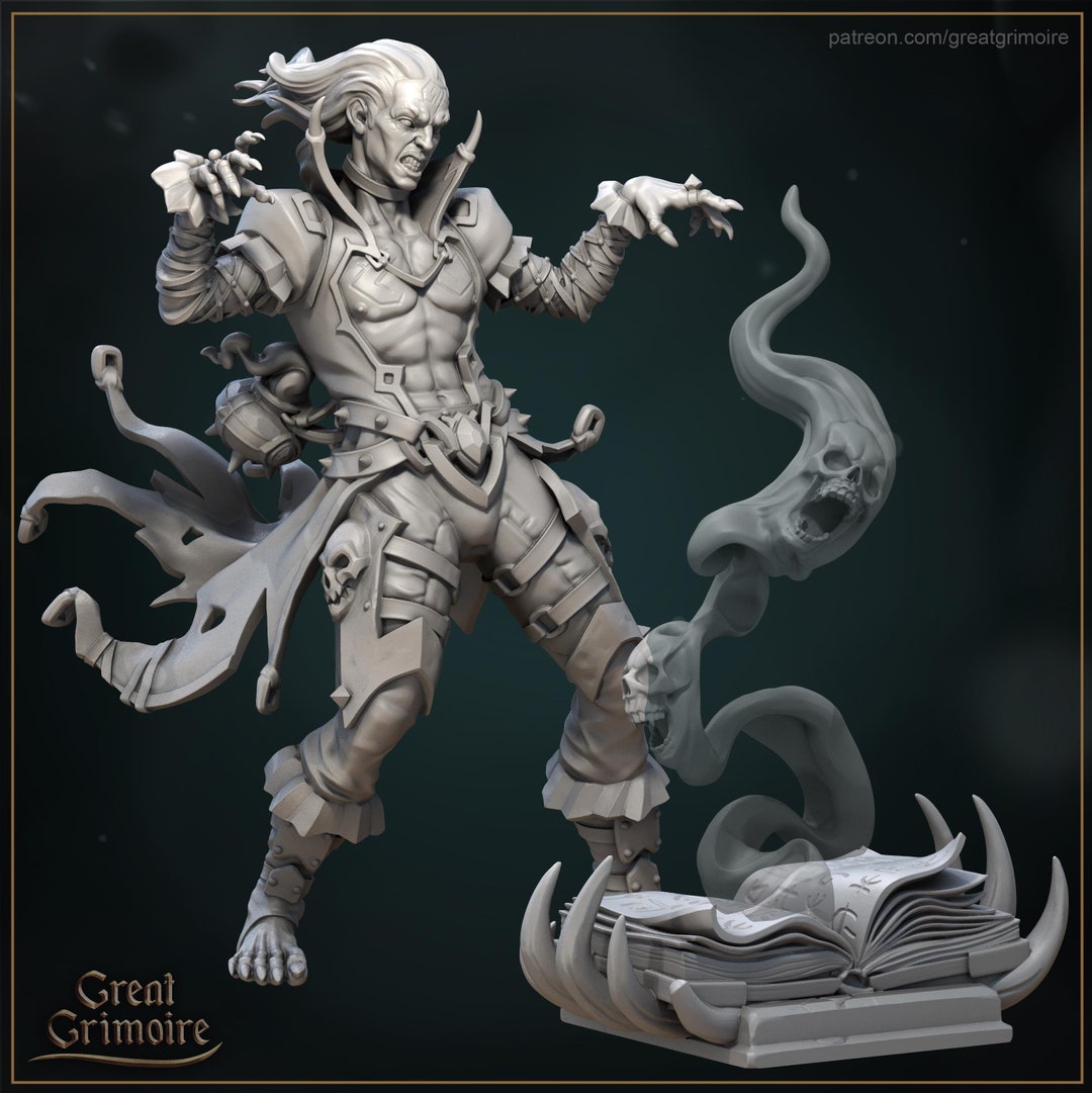Dnd Dark Necromancer Wizard Miniature for D&D Warlock Hero Character ...