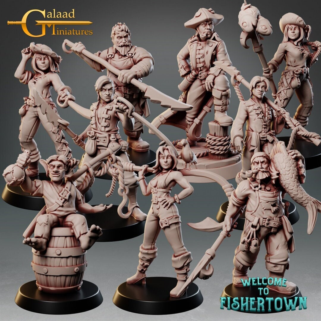 Dnd Fisherman Miniatures Bundle Mini for Dungeons and Dragons Mini Npc ...