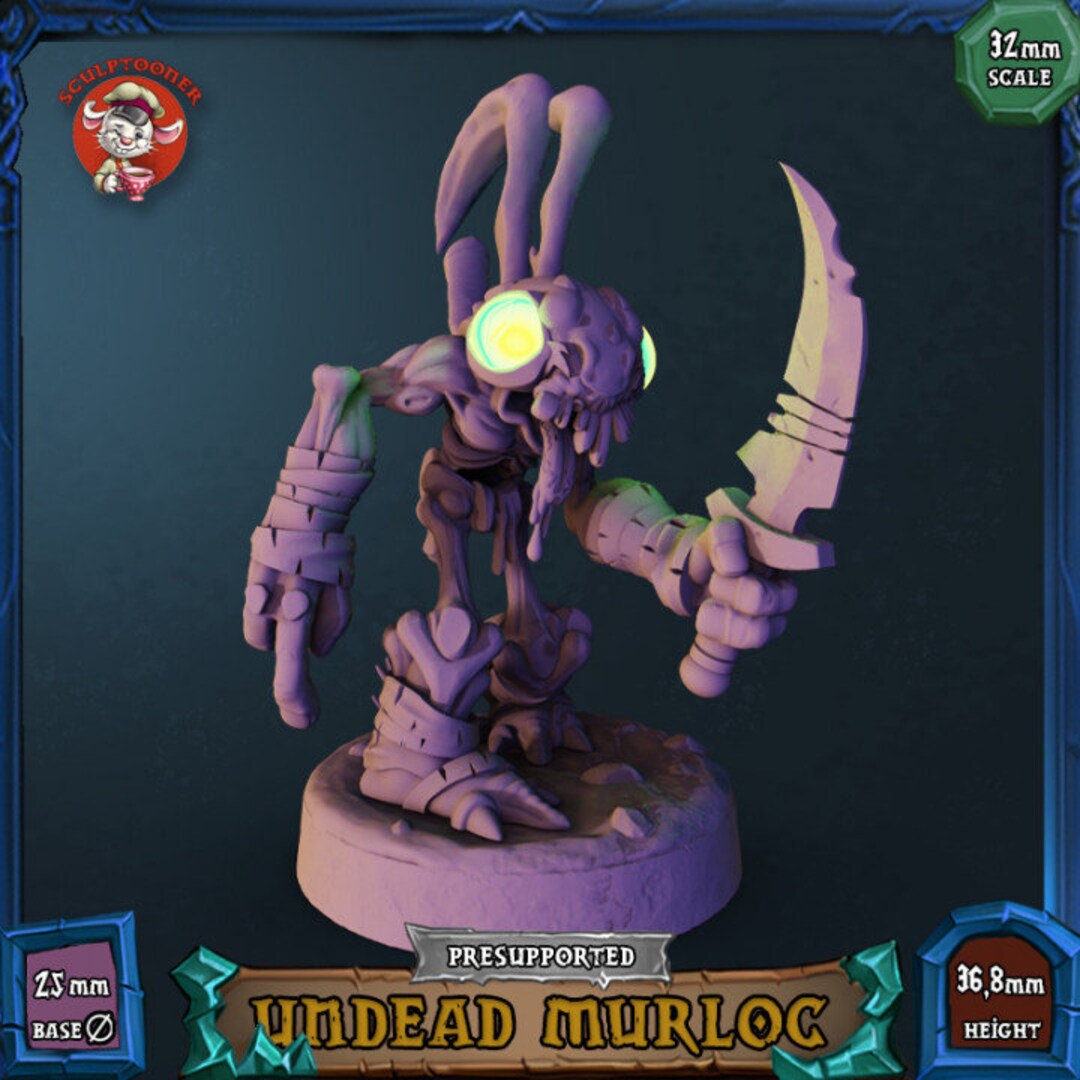 Dnd Warcraft Undead Murloc Companion Miniature Icecrown Set Dungeons ...