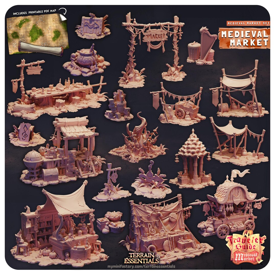Dnd Medieval Market for Dungeons and Dragons, Summer Faire Darkmoon ...