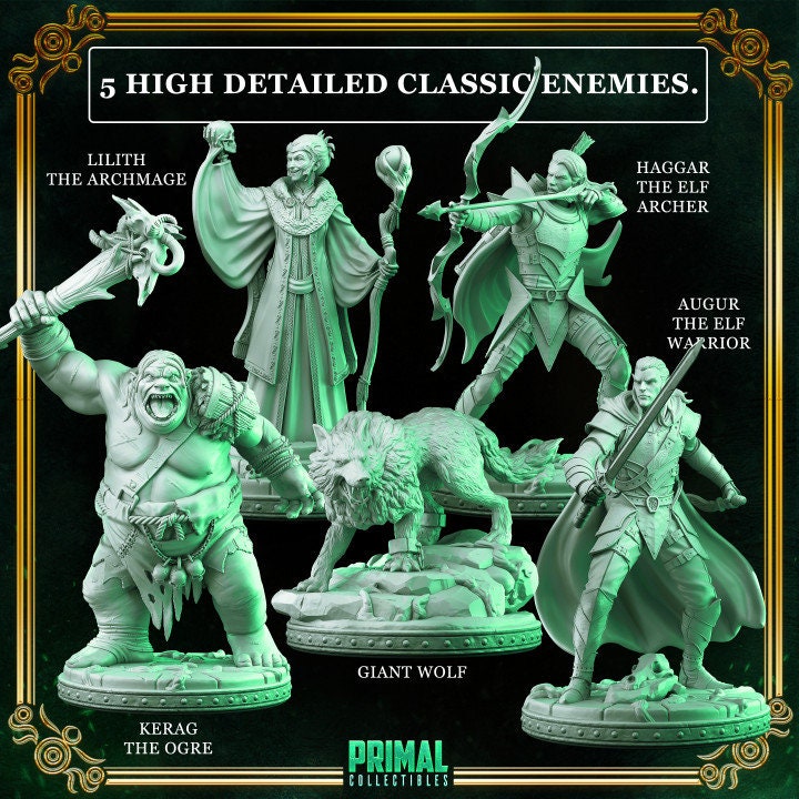 Dnd Campaign Enemy Miniatures Bundle Dungeon Quest Dungeons and Dragons ...