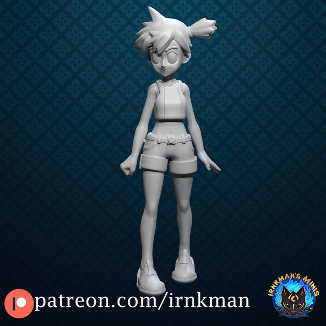 Misty Gym Leader Pokemon Water Pokemon Miniature Misty Miniature 3D ...