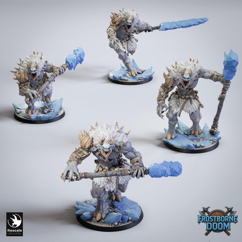 Dnd Snow Troll Miniature Evil Monster Mini Dnd Enemy Monster Dungeons ...