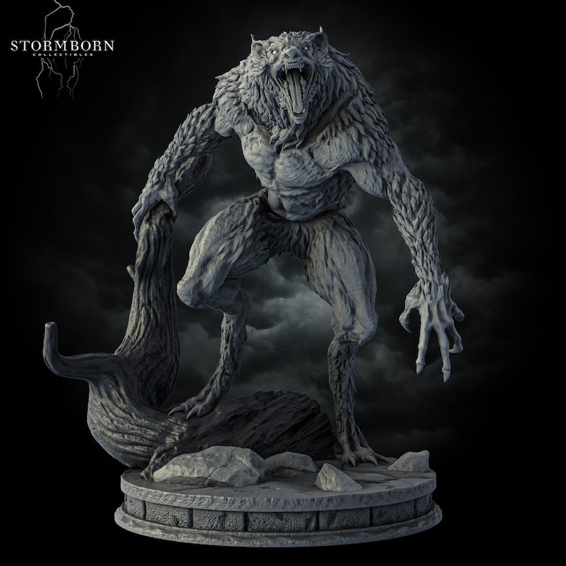 Dnd Werewolf Miniature Evil Shapeshift Mini Dnd Enemy Miniatures ...