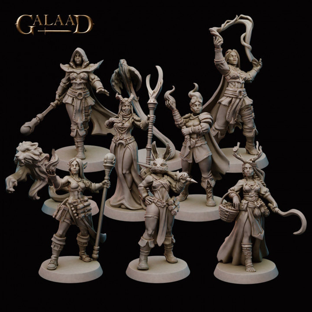 Dnd Female Playable Character Miniature Bundle for Dungeon Quest Set ...