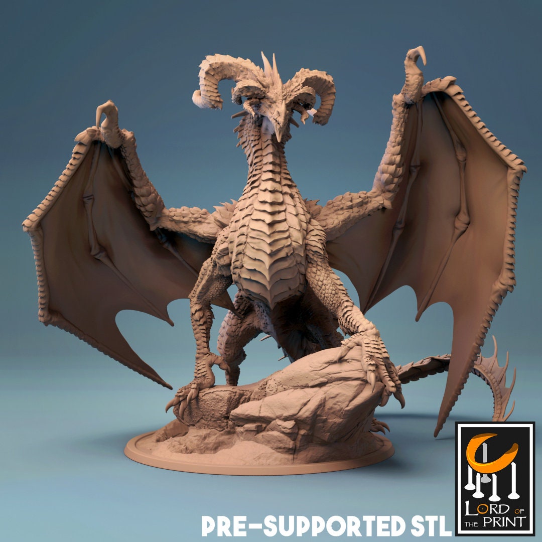 Dnd Black Dragon Miniature Dnd Huge Enemy Mini for Dungeons and Dragons ...