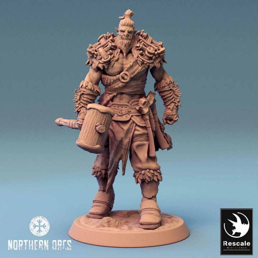 Dnd Orc Barbarian Miniature Bundle for D&D Hero Character for Dungeons ...