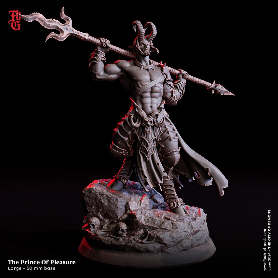 Dnd Satyr Samurai Demon Miniature for D&D Fighter Hero Character ...
