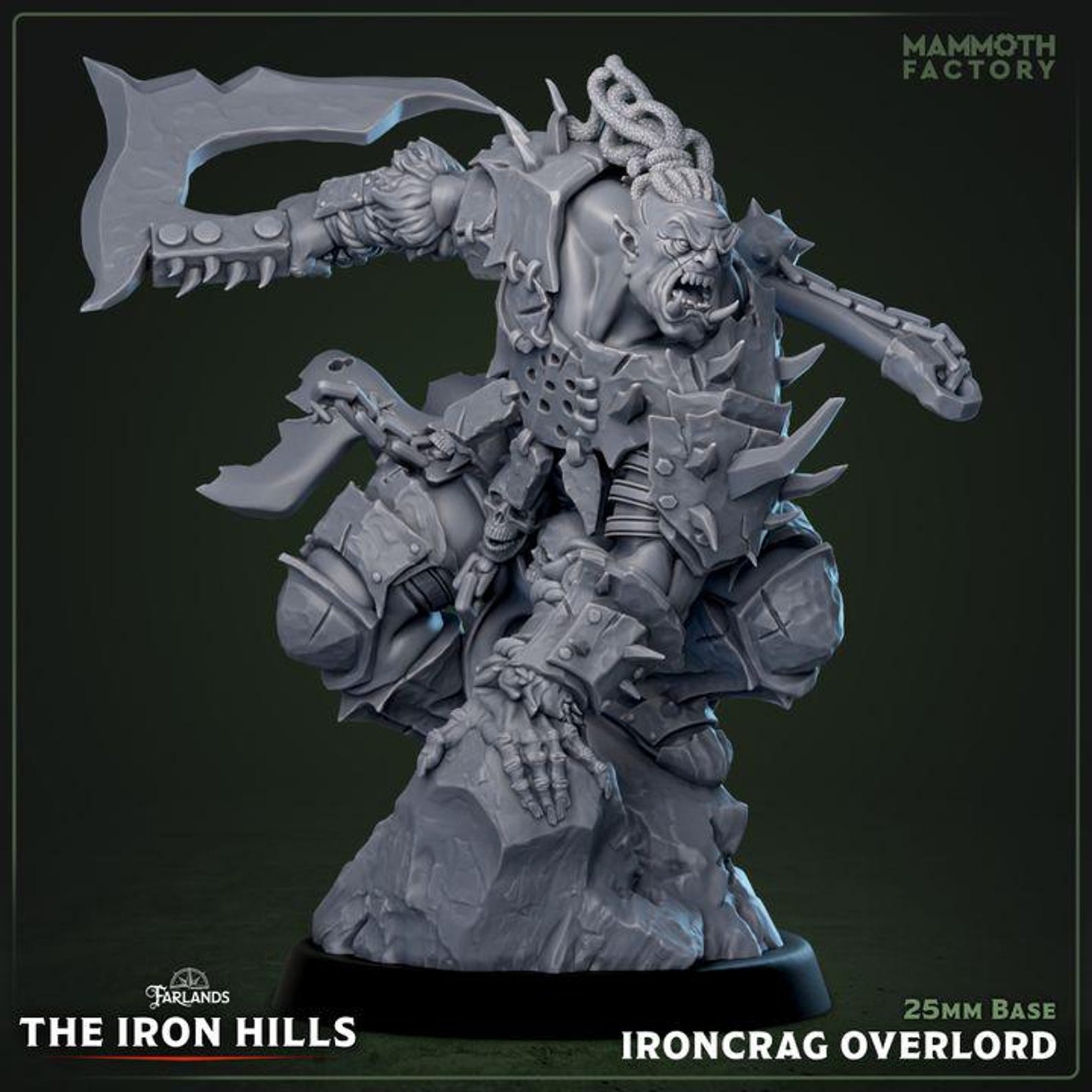 DnD Orc barbarian Knight miniature for D&D Hero Character for Dungeons ...