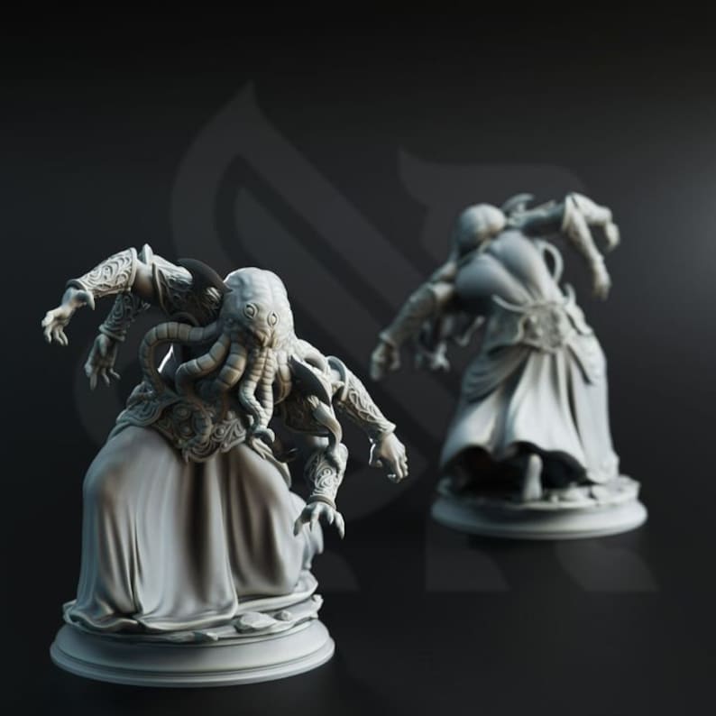 Dnd Mind Flayers Miniatures Bundle Illithid Enemies Mini for Dungeons ...