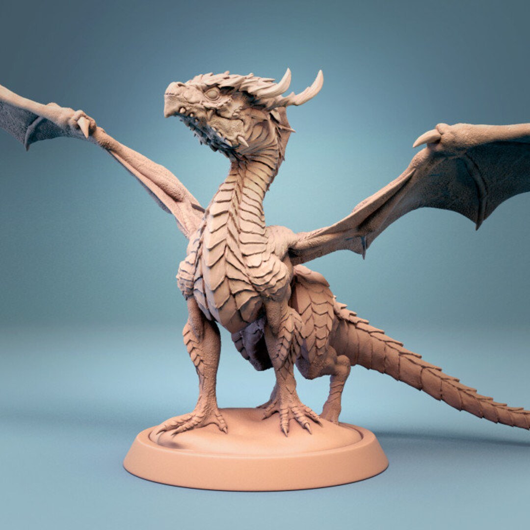 Dnd Baby Green Dragon Mini Boss Miniature Dnd Enemy Mini for Dungeons ...
