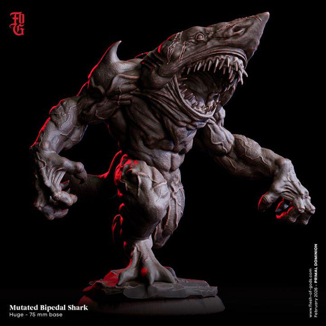 Dnd Wereshark Miniature Evil Shapeshift Mini Dnd Enemy Miniatures ...