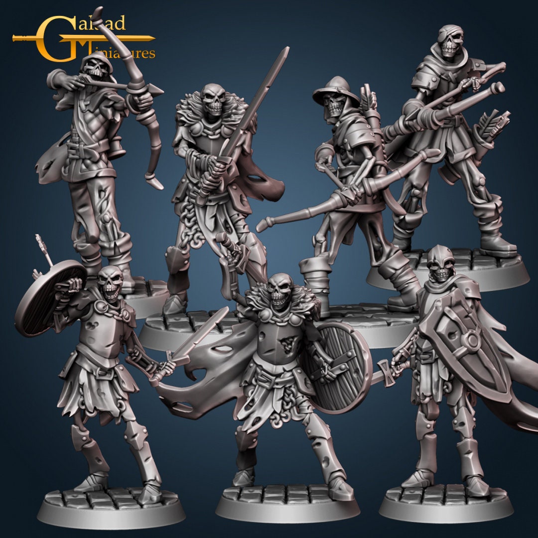 Dnd Skeleton Enemy Miniatures Bundle Orc Mini for Dungeons and Dragons ...