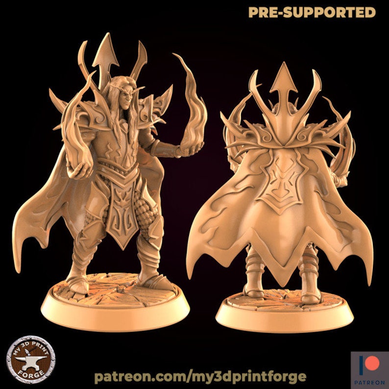 Dnd Wizard Miniature for D&D Elf Fire Sorcerer Hero Character for ...