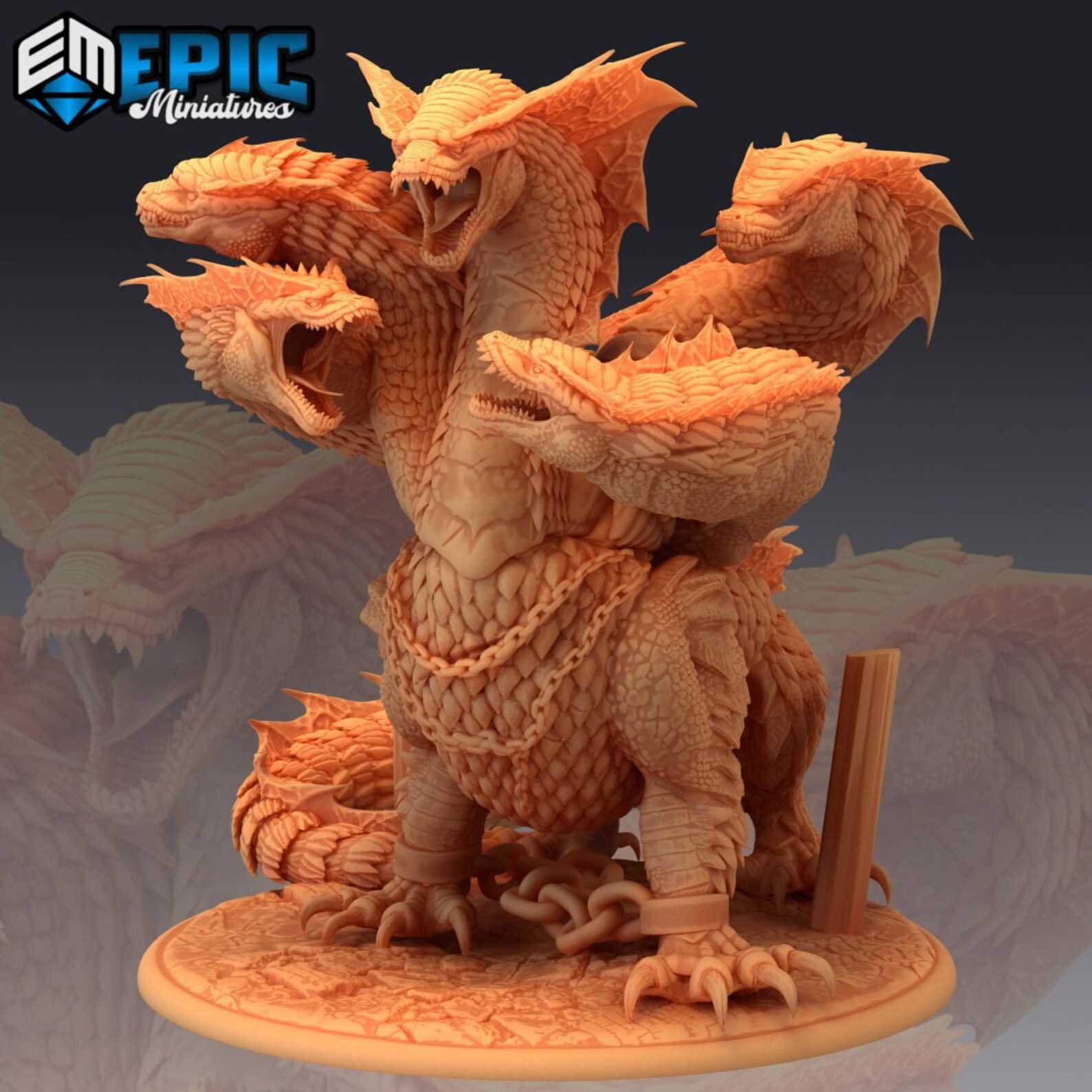 Dnd Hydra Miniature Giant Creature Dungeons and Dragons Epic Miniatures ...