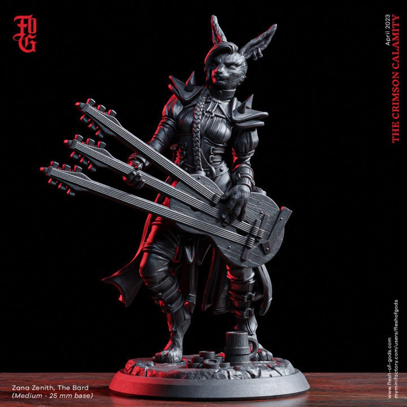Dnd Kitsune Bard Miniature for D&D Npc Musician Hero Character for ...