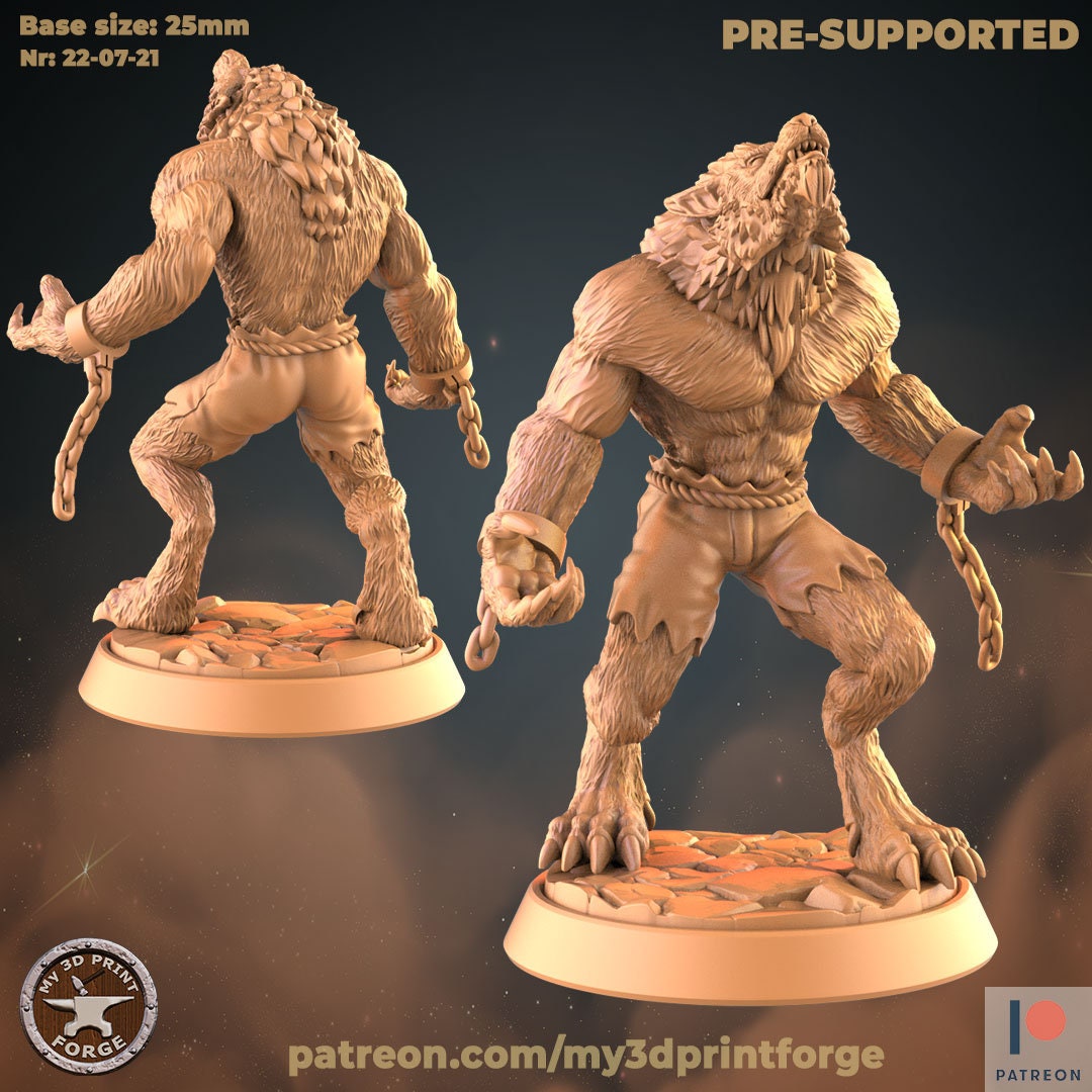Dnd Werewolf Miniature for Dnd World of Warcraft Minis Dungeons and ...