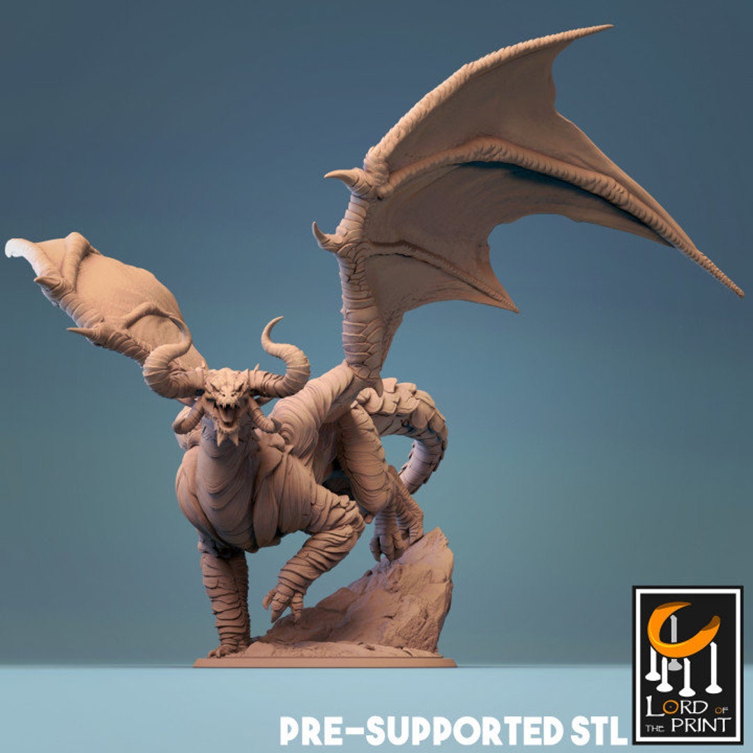 Dnd Storm Dragon Mini Boss Miniature Dnd Enemy Mini for Dungeons and ...