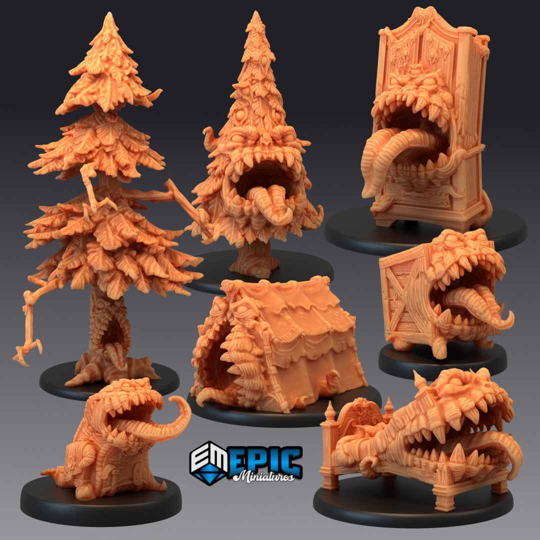 Dnd Mimics Miniature Bundle Dungeons and Dragons Minis Perfect for ...
