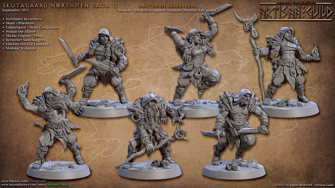 Dnd Druid Miniature Bundle Human Shapeshifter Mini for Dungeons and ...