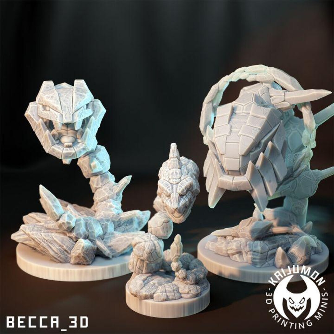 Pokemon Onyx Steelix Pokemon Rock and Steel Pokemon Minis Miniature 3D ...