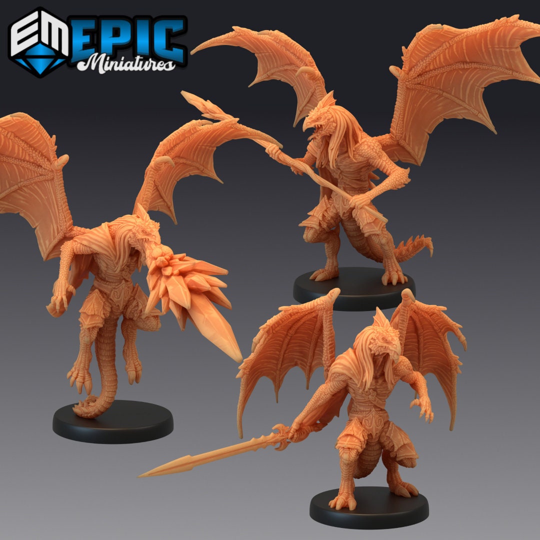 Dnd Dragonborn Miniature Playable Characters for Dungeon Quest Set ...