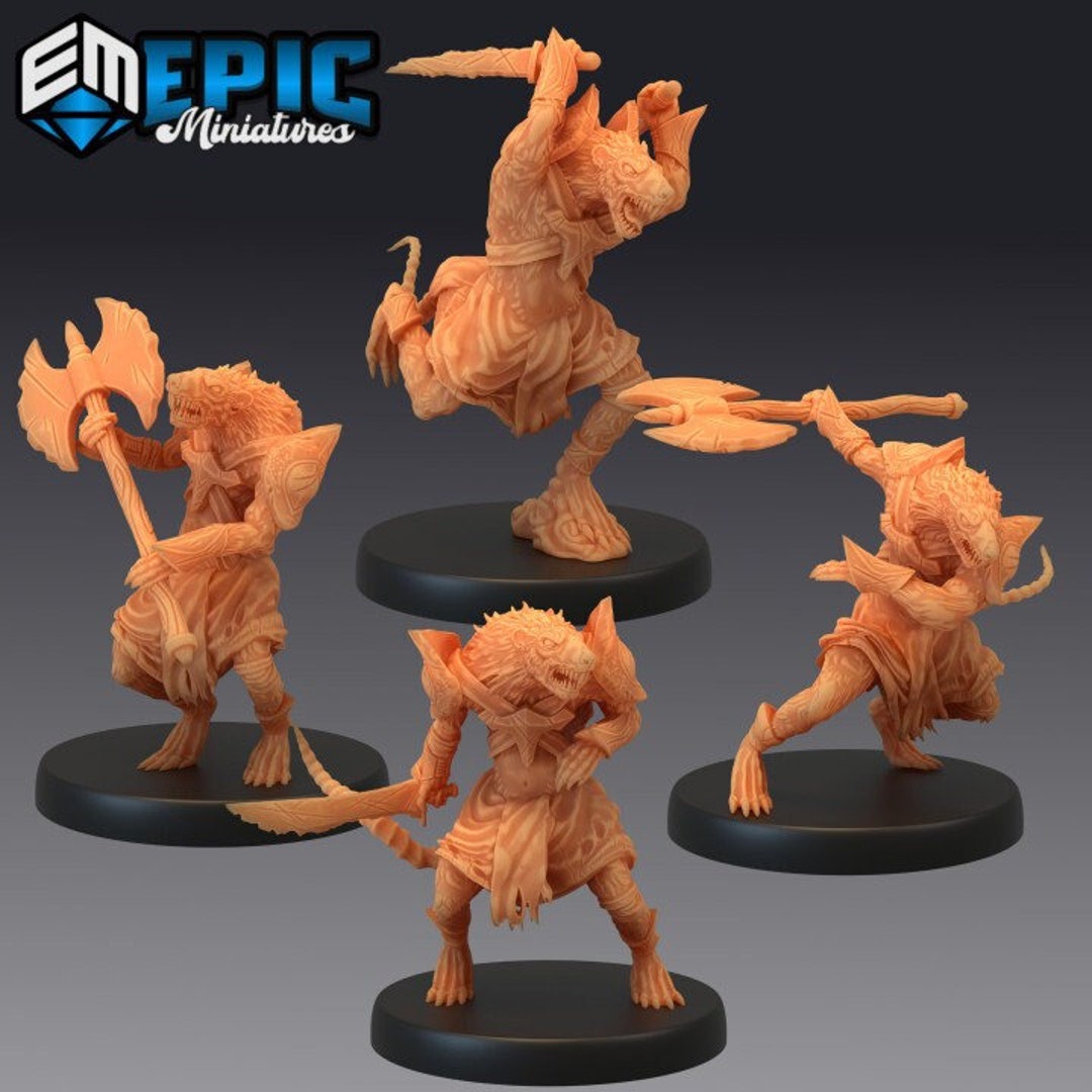 Dnd Wererat Miniature Bundle for Dungeon Quest Set Dungeons and Dragons ...