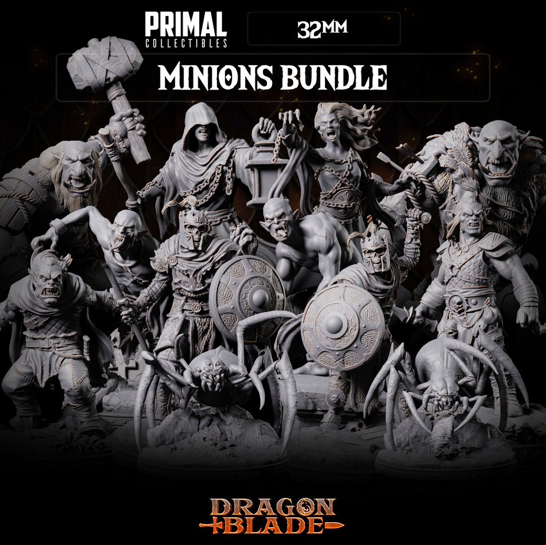 Dnd Enemy Miniatures Bundle Dungeon Quest Set Dungeons and Dragons Mini ...