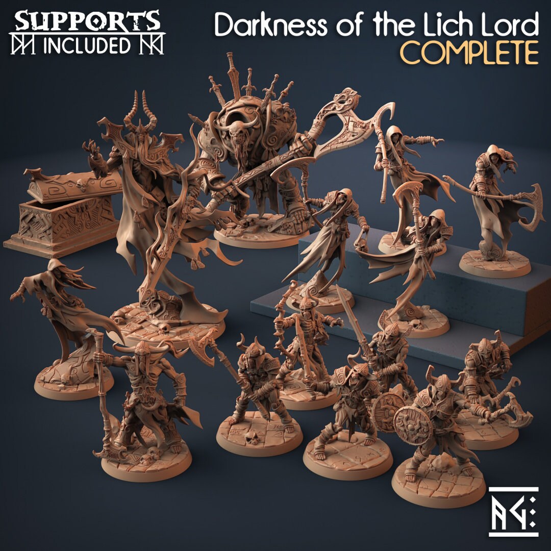 Dnd Undead Miniatures Bundle Lich King Mini for Dungeons and Dragons ...