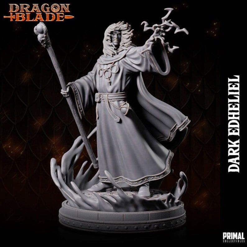 Dnd Dark Necromancer Wizard Miniature for D&D Warlock Hero Character ...