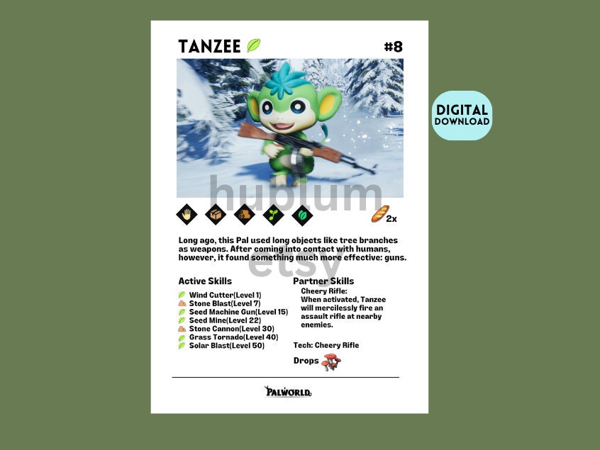 Palworld Printable Poster, Card, Wall Art, Digital Download TANZEE - Etsy