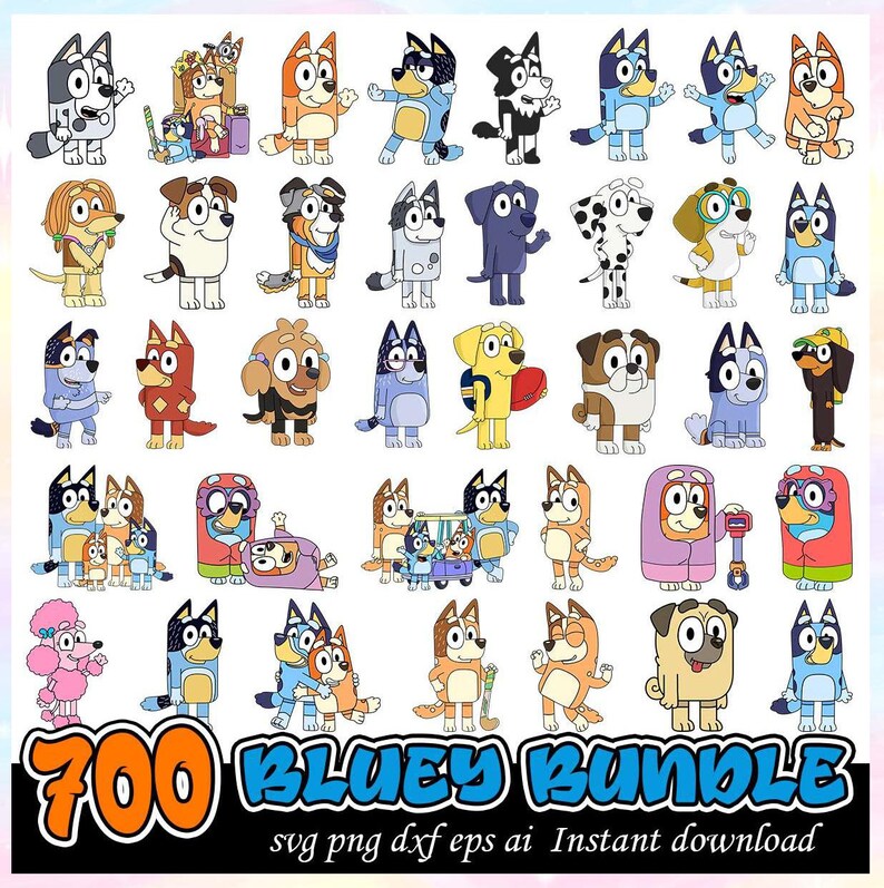 Mega Bluey Premium Bundle, Christmas Bluey Cut Files for Cricut, Bluey ...