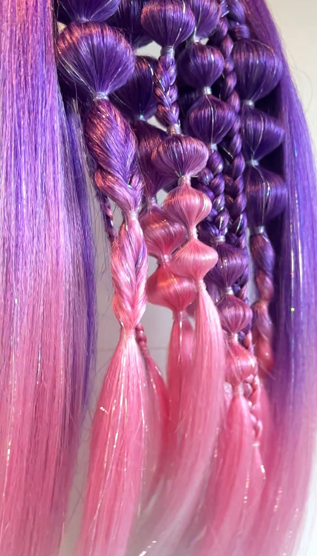Rave Braids, Festival Hair Extension, Ready to Wear Rave Hair Bubble ...