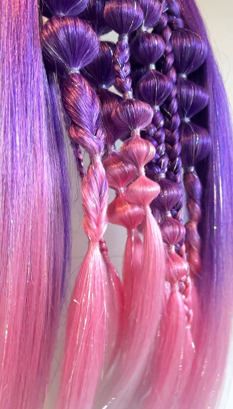 Rave Braids, Festival Hair Extension, Ready to Wear Rave Hair Bubble ...