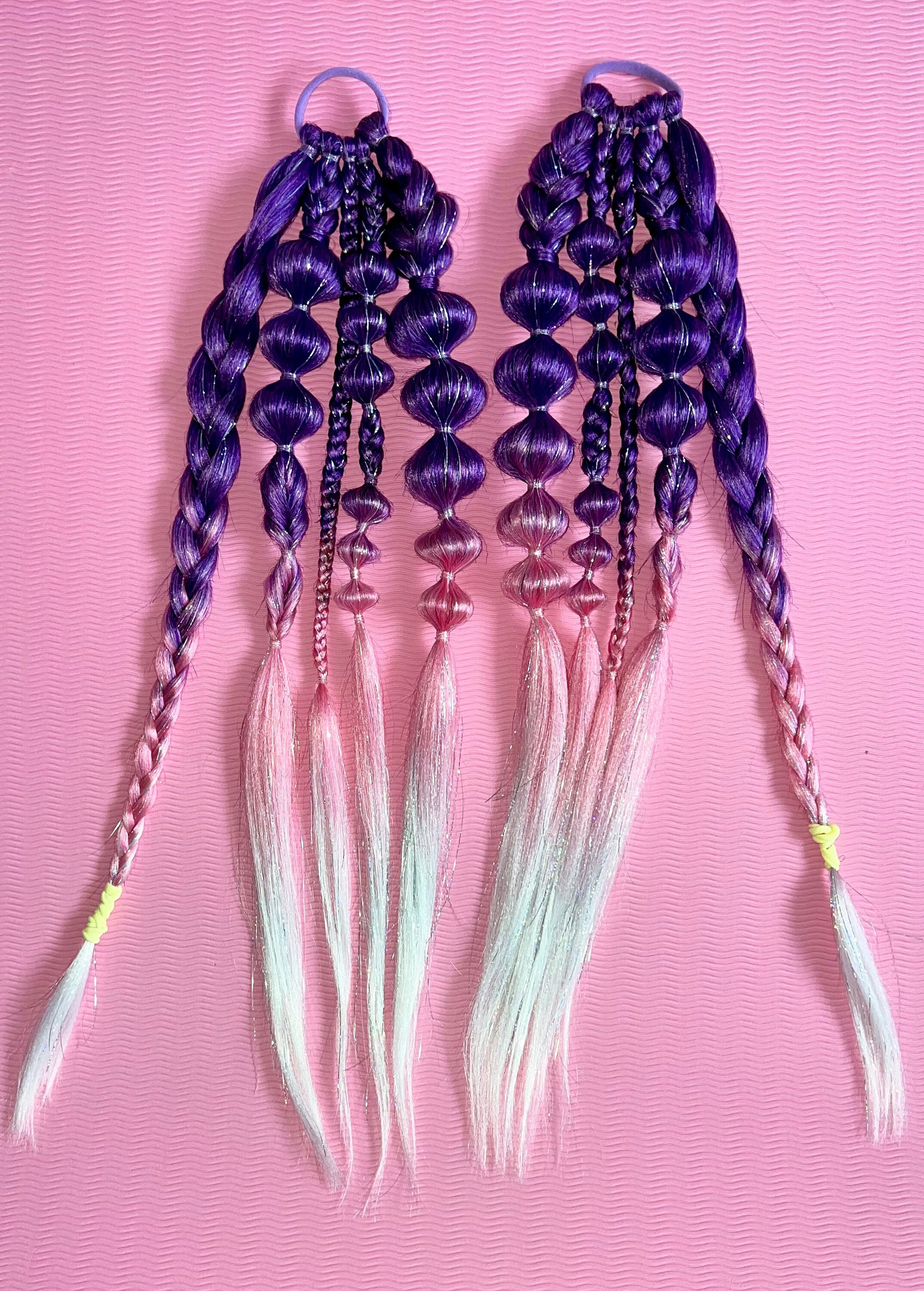 Rave Braids, Festival Hair Extension, Ready to Wear Rave Hair Bubble ...